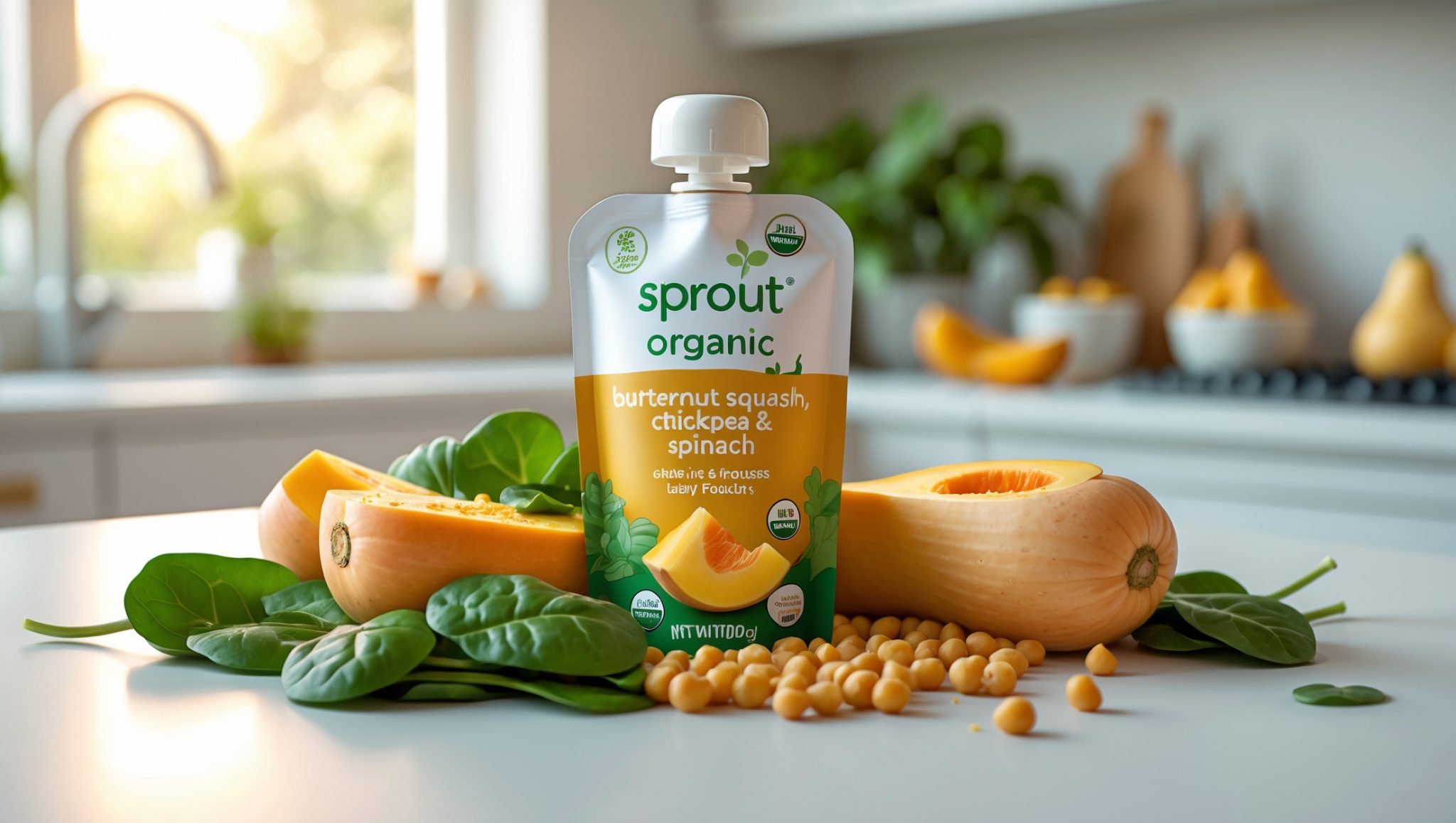 Sprout Organic Butternut Squash, Chickpea & Spinach Baby Food Pouch ...