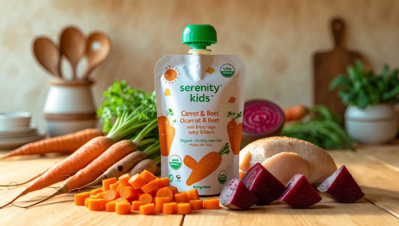 Serenity Kids Organic Carrot & Beet with Free Range Chicken Baby Food ...