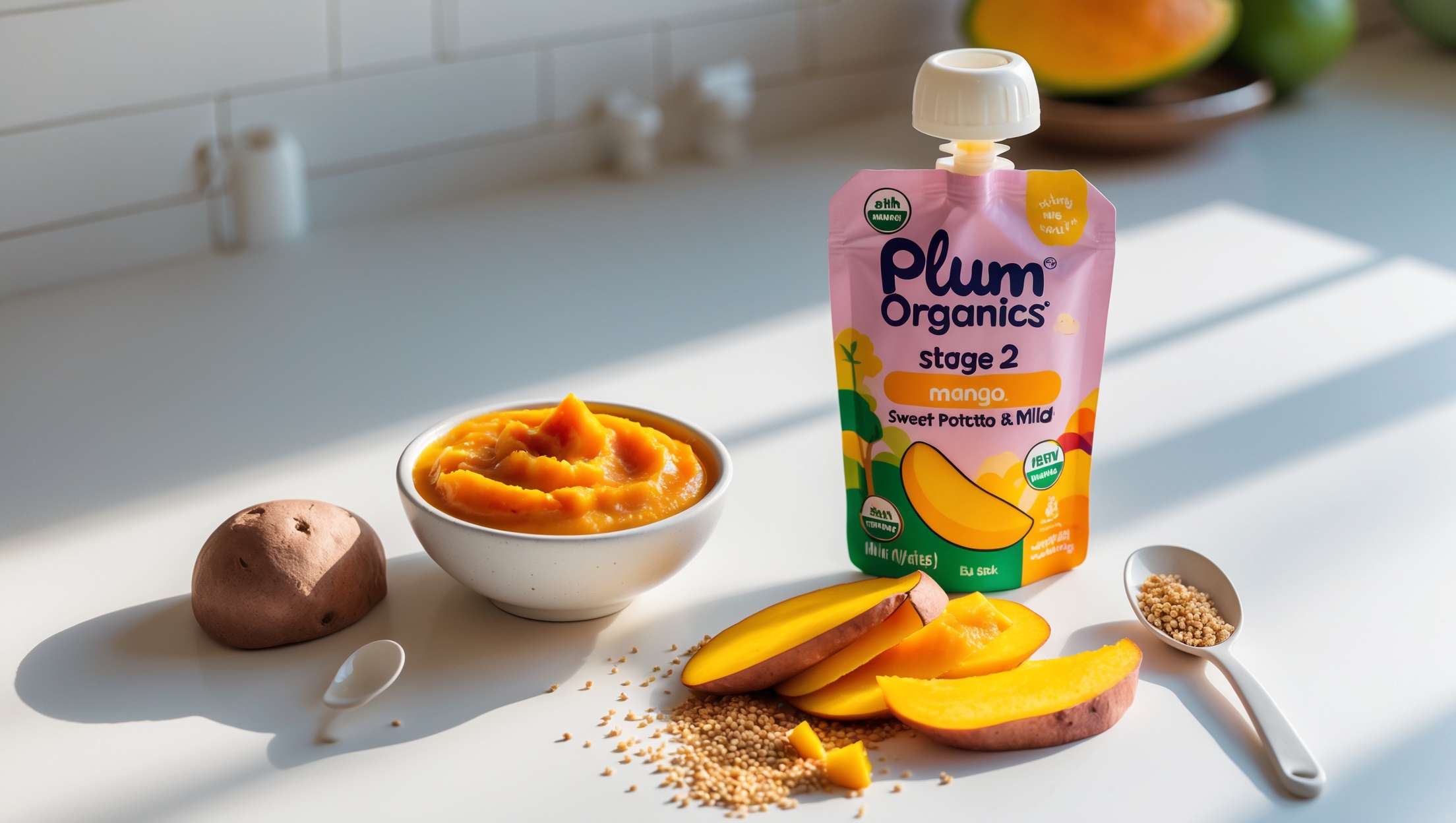 Plum Organics Stage 2 Mango, Sweet Potato & Millet Baby Food Pouch ...